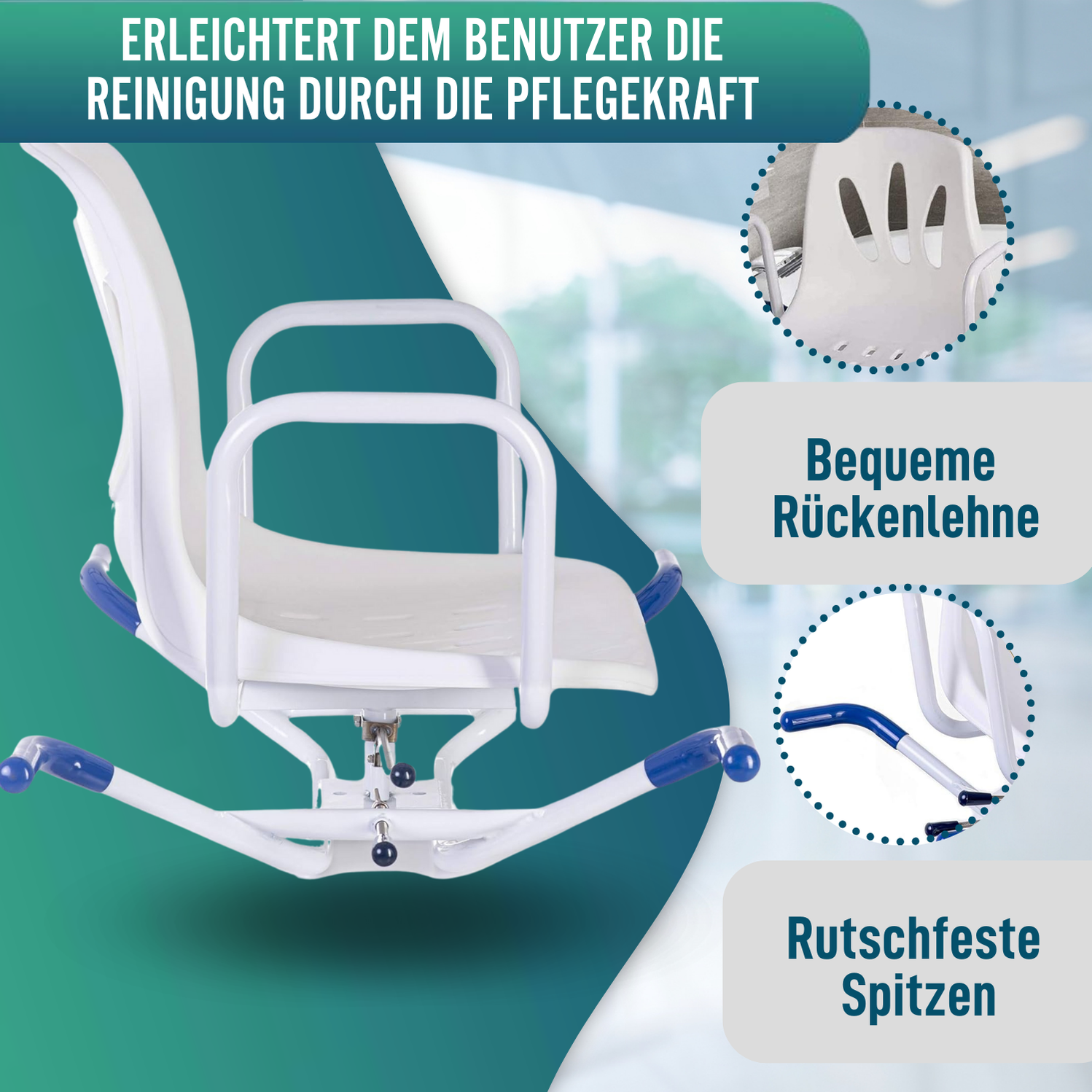 Drehbarer Badewannensitz | Bequemer Duschtransfer — OrtoPrime.de