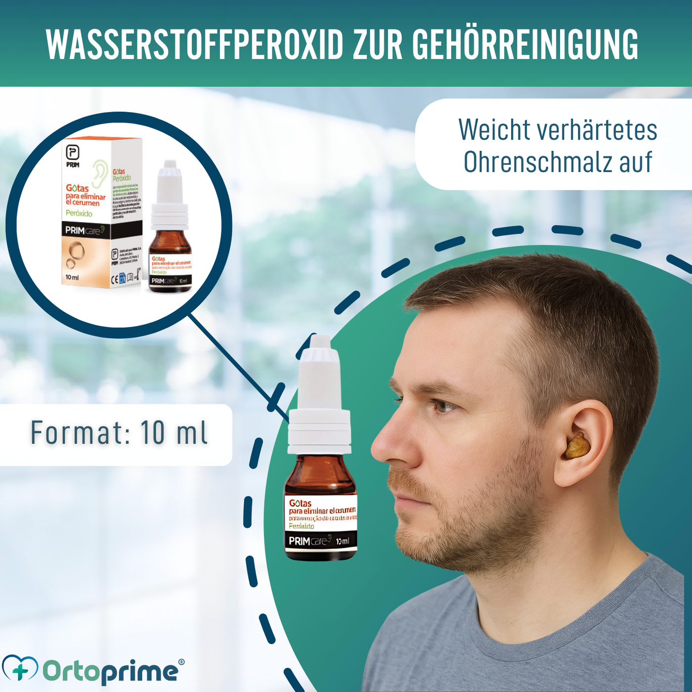 Ohrenschmalzentferner-Tropfen | Wasserstoffperoxid 10ml — OrtoPrime.de