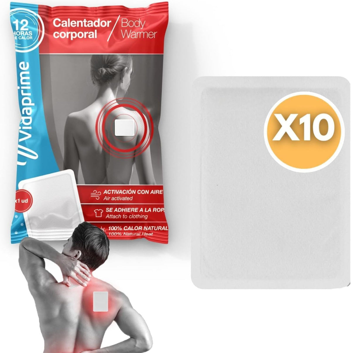 Wärmepflaster für Rücken Nacken | Packung mit 10 Stück — OrtoPrime.de