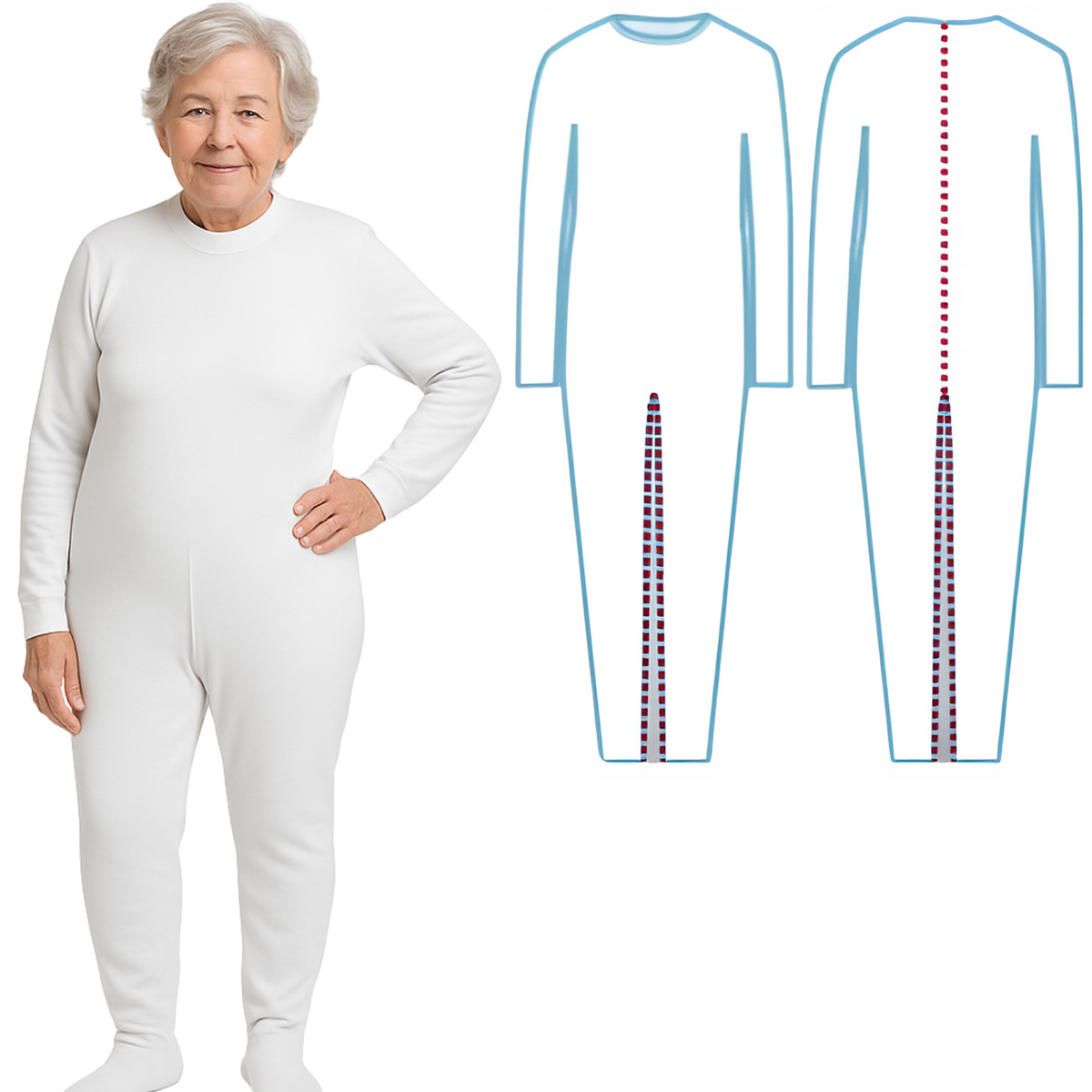 Anti-Windel-Pyjama mit Reißverschluss | Antiwindel | Elastische ...